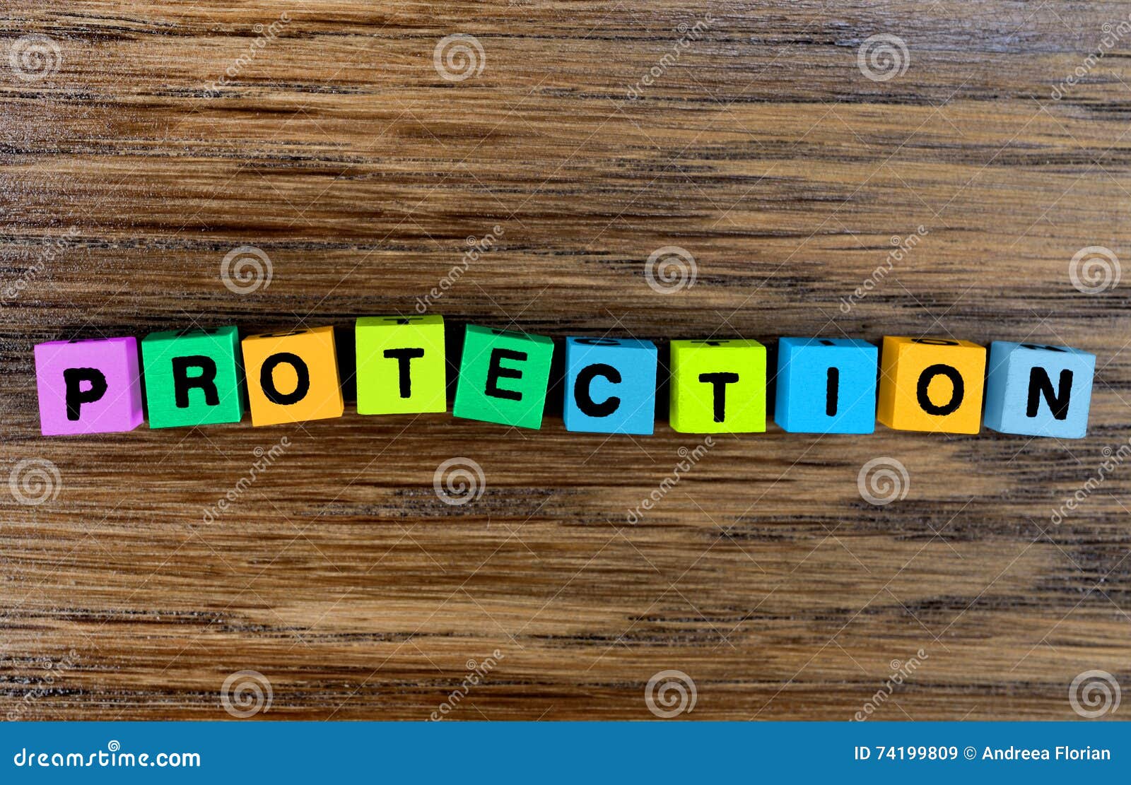 The Word Protection on Table Stock Image - Image of school ...