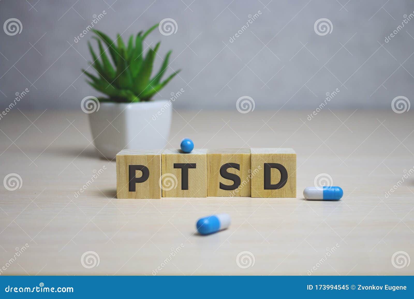 The Word PTSD Written in Wooden Cubes on White Background Stock Image ...
