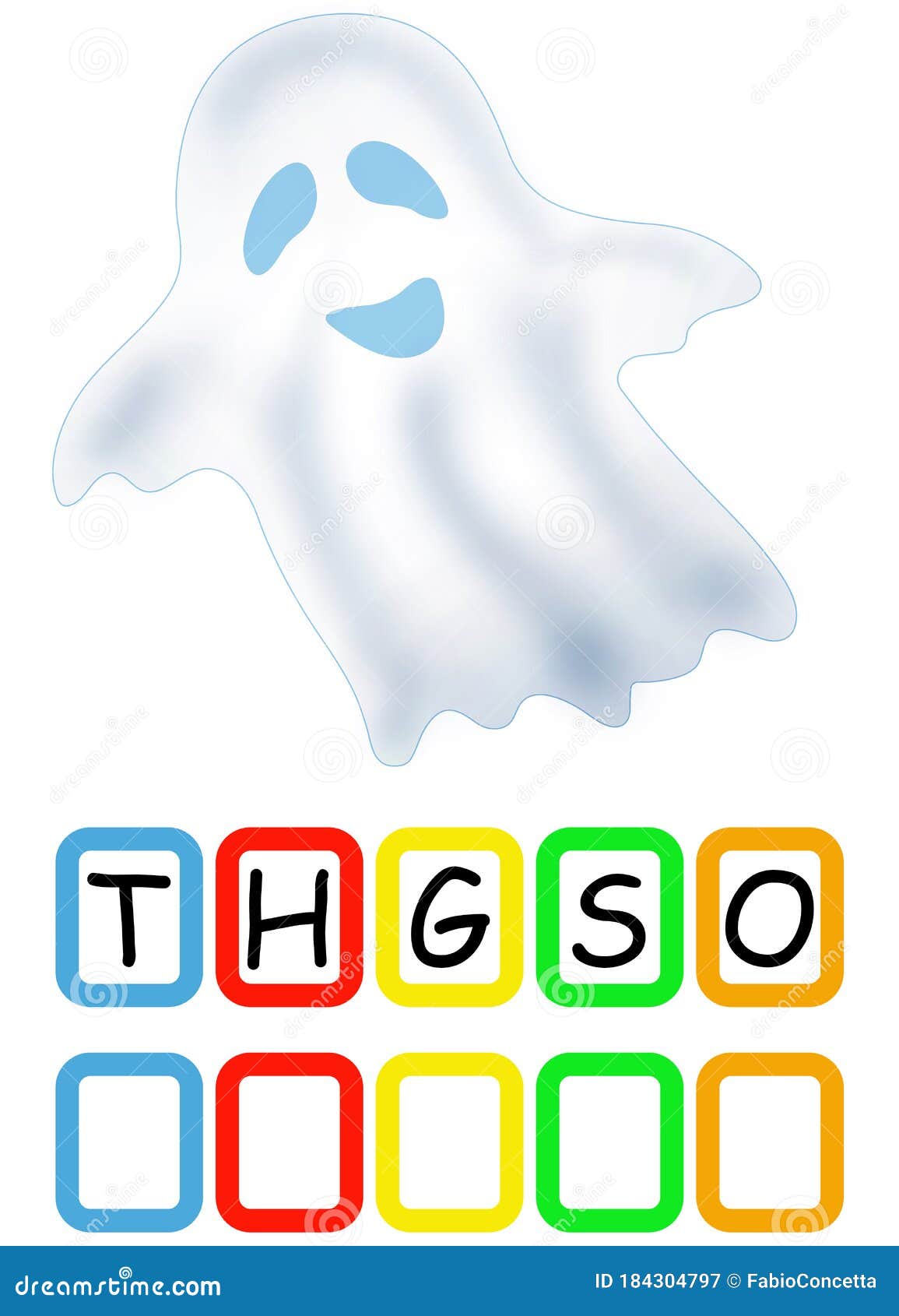 Word Puzzle Game with the Ghost Stock Vector - Illustration of mouth ...
