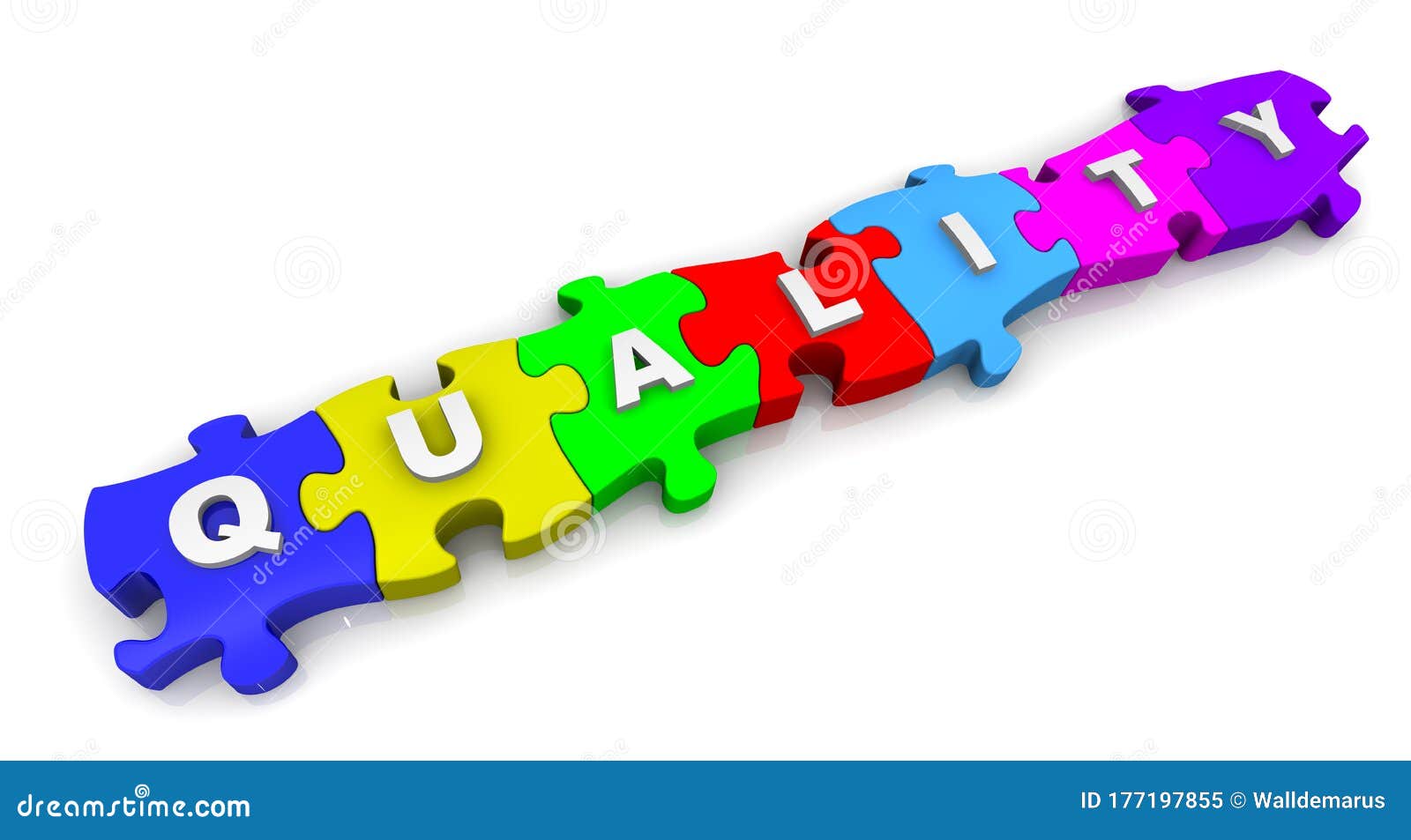 Quality. Word on the Multicolored Puzzles Stock Illustration ...