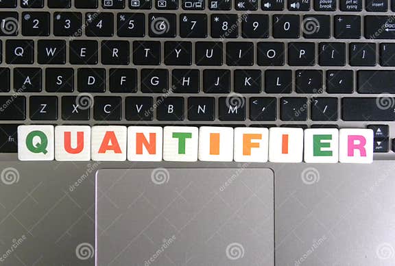 Word Quantifier on Keyboard Background Stock Photo - Image of idea ...