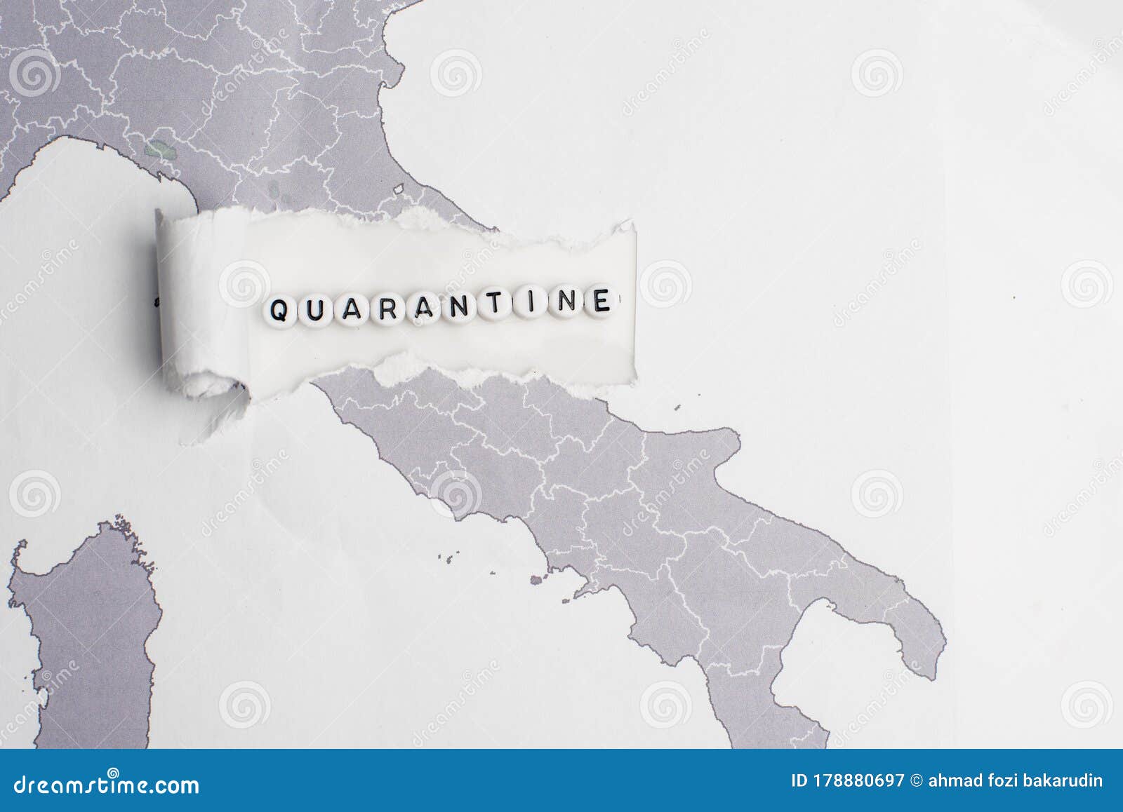 Quarantine Word Isolated Over Italy Map Stock Image - Image of ...