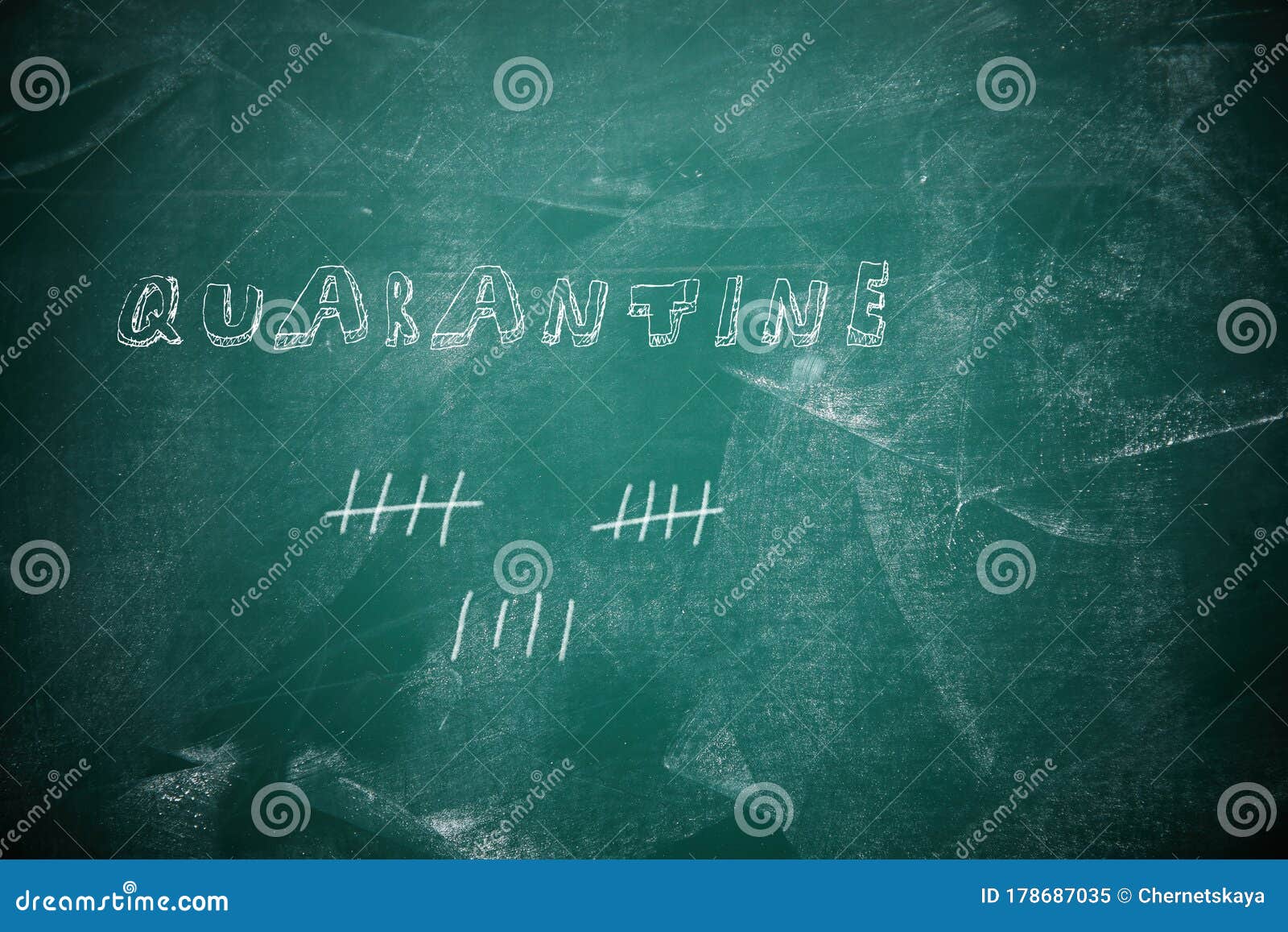 Word Quarantine and Tally Marks on Board Stock Image - Image of ...