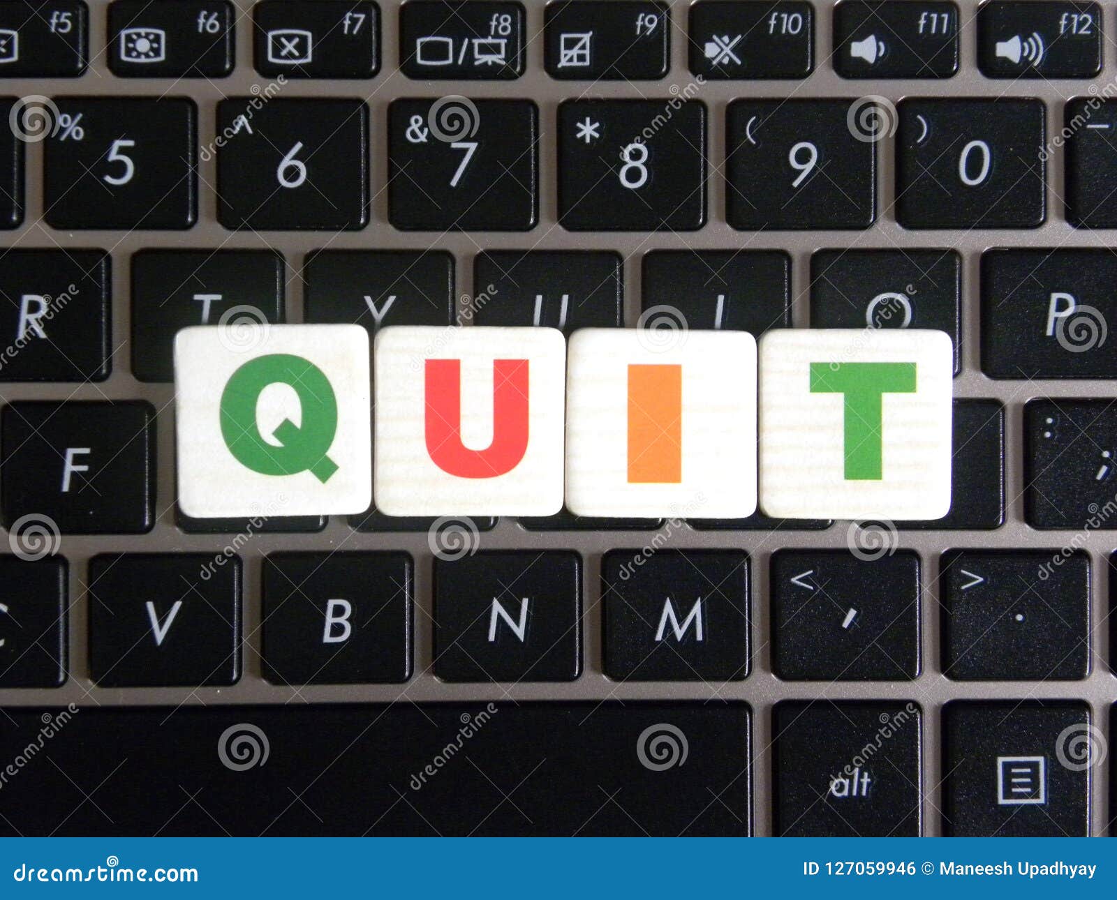 Word I Quit Written In And With Sugar, Diet Change Concept Stock Photo ...