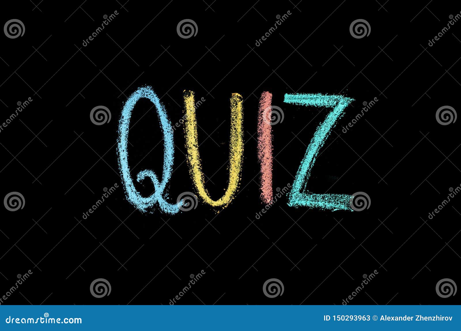 Word `quiz` Drawned on Chalkboard Stock Image - Image of blackboard ...