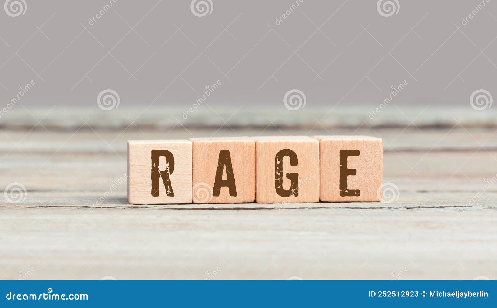 Word Rage on wood cubes stock image. Image of message - 252512923