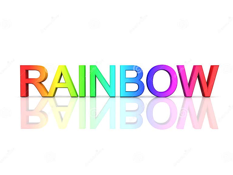 The Word RAINBOW in Rainbow Colors Stock Illustration - Illustration of ...