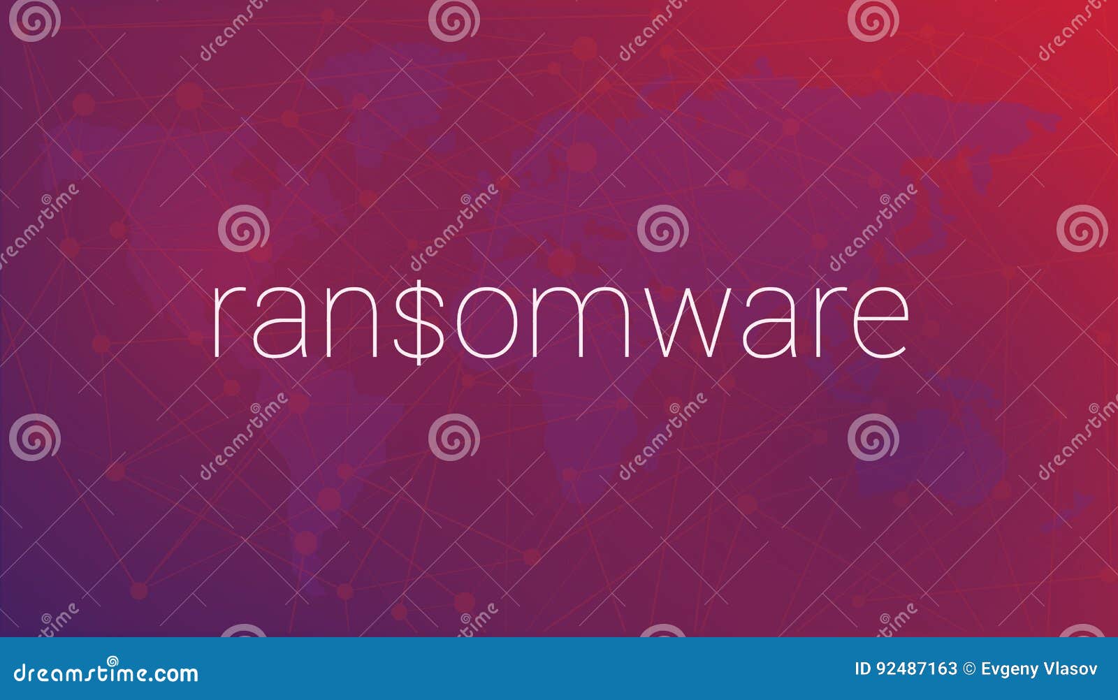 The Word Ransomware On The Background Of The World Map Cartoon Vector ...