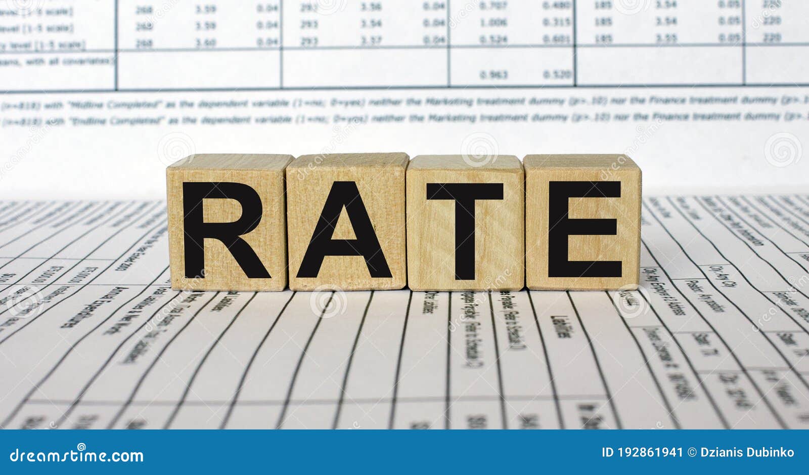 Word Rate Made with Wood Building Blocks Stock Image - Image of deficit ...