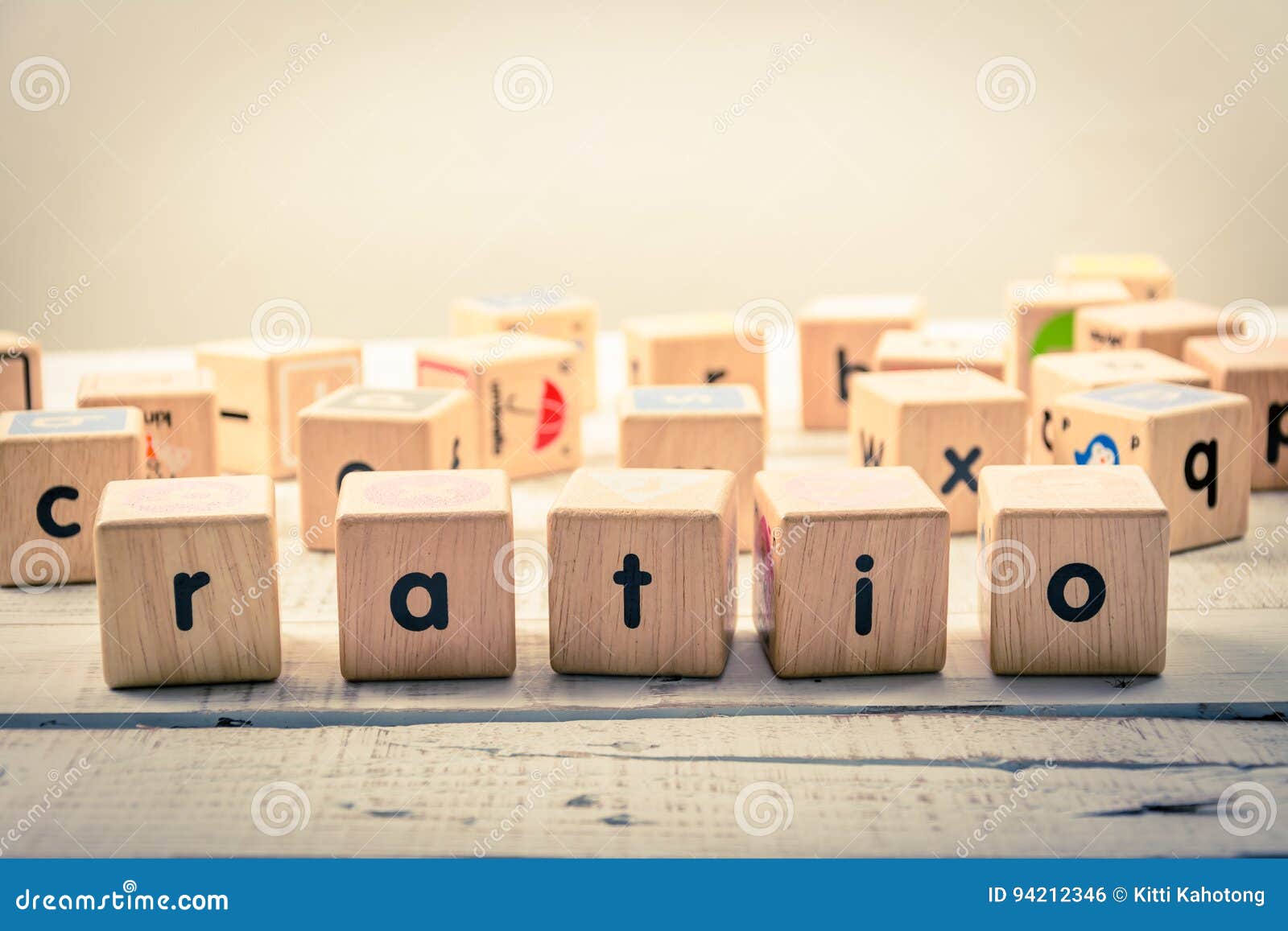 Word ` Ratio ` Wood Cubic on the Wood Stock Photo - Image of letters ...