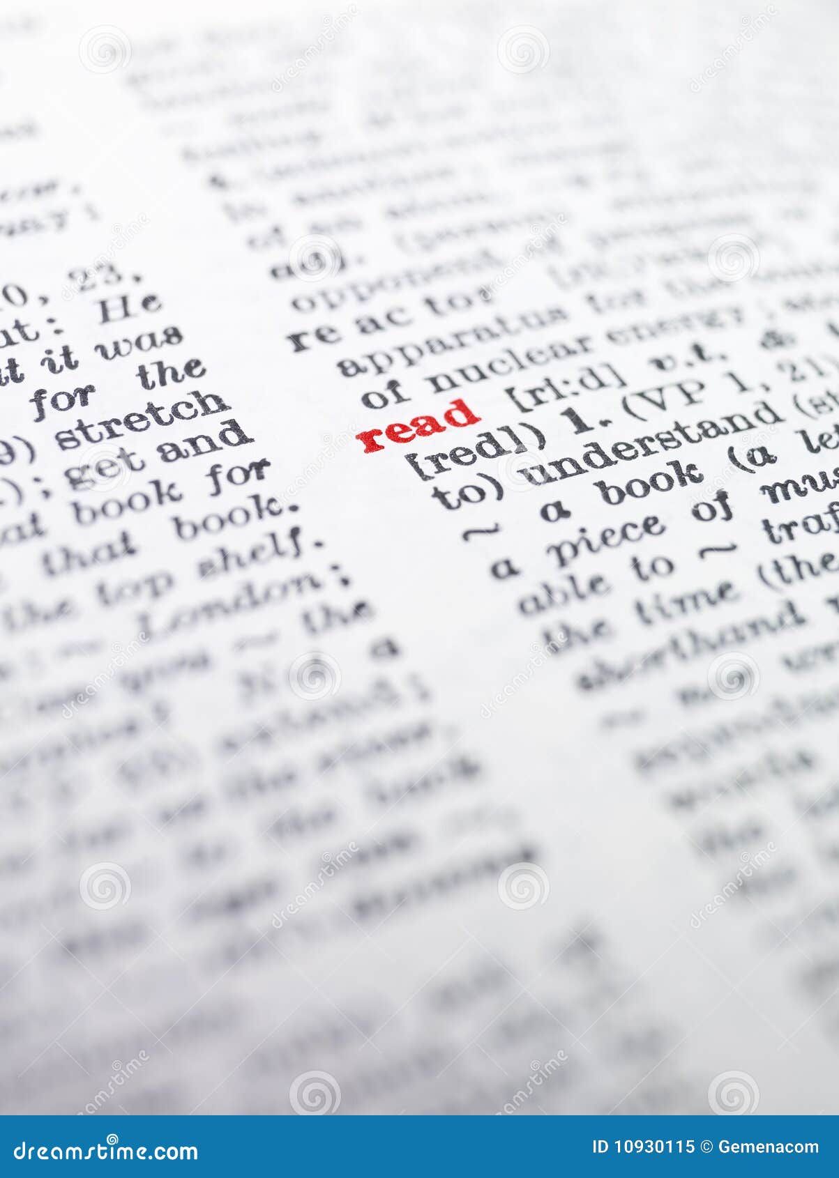 The word read highlighted stock image. Image of text - 10930115