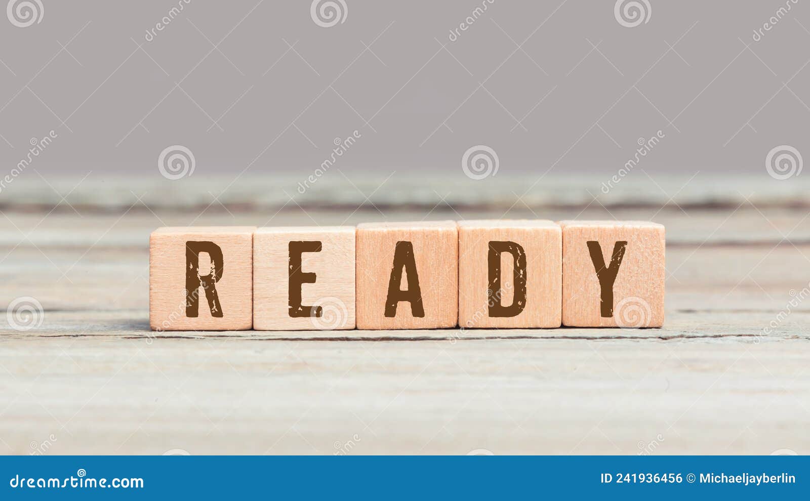 Word ready on wood cubes stock photo. Image of copy - 241936456