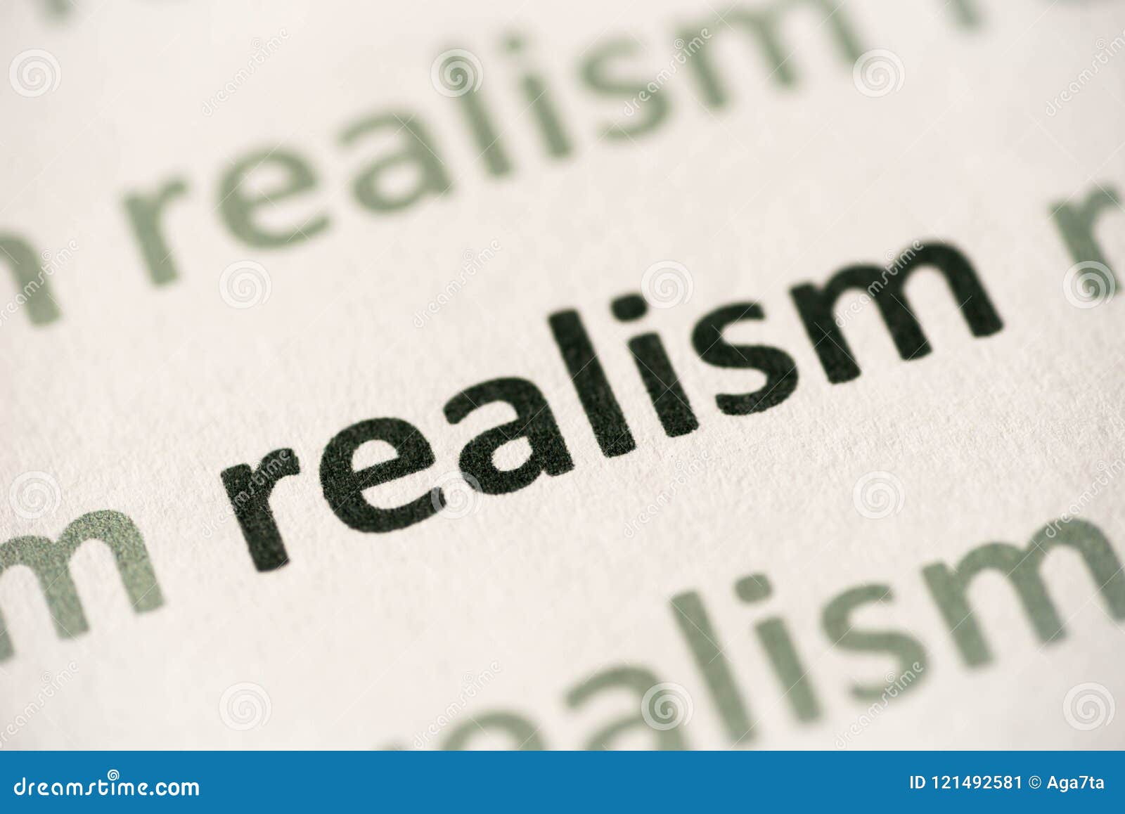Word Realism Printed on Paper Macro Stock Image - Image of dictionary ...