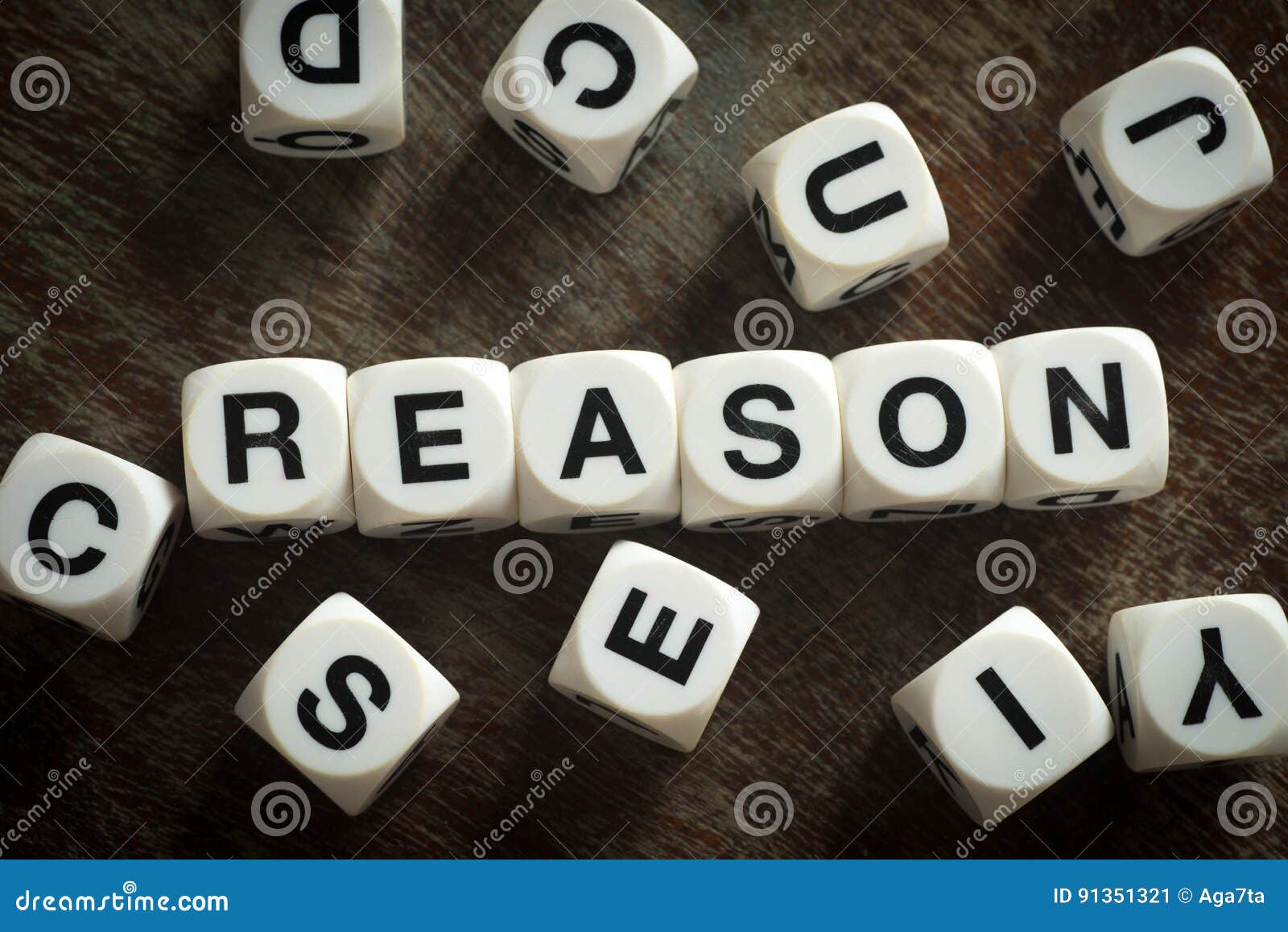 Word reason on toy cubes stock image. Image of educate - 91351321