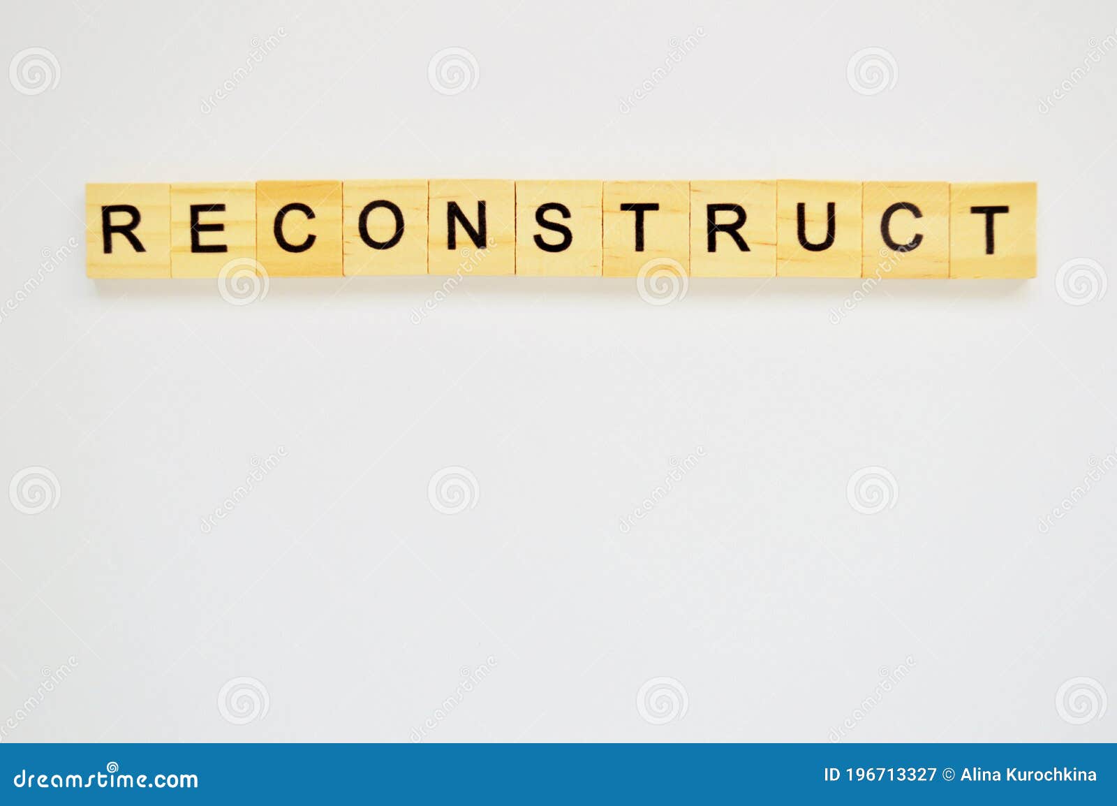 Word Reconstruct. Top View of Wooden Blocks with Letters on White ...