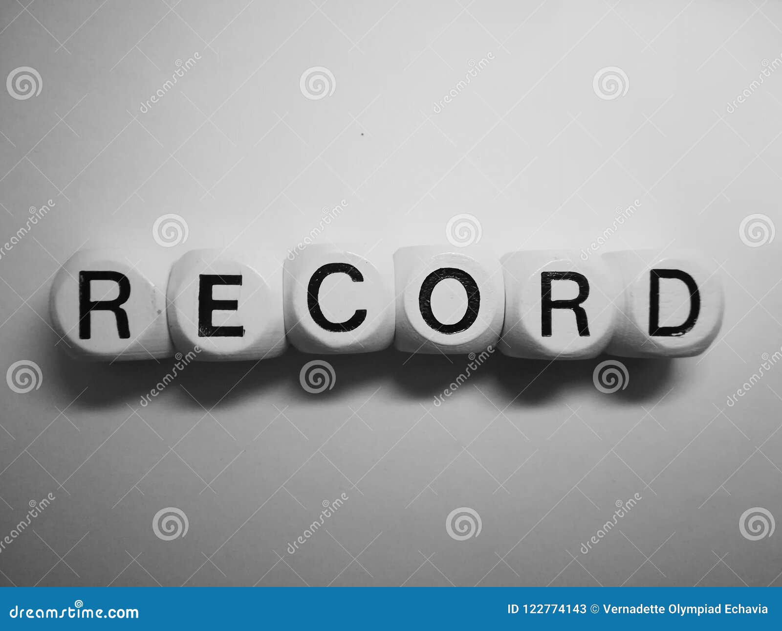 Word Record Spelled Using Dice Stock Image - Image of black, concept ...