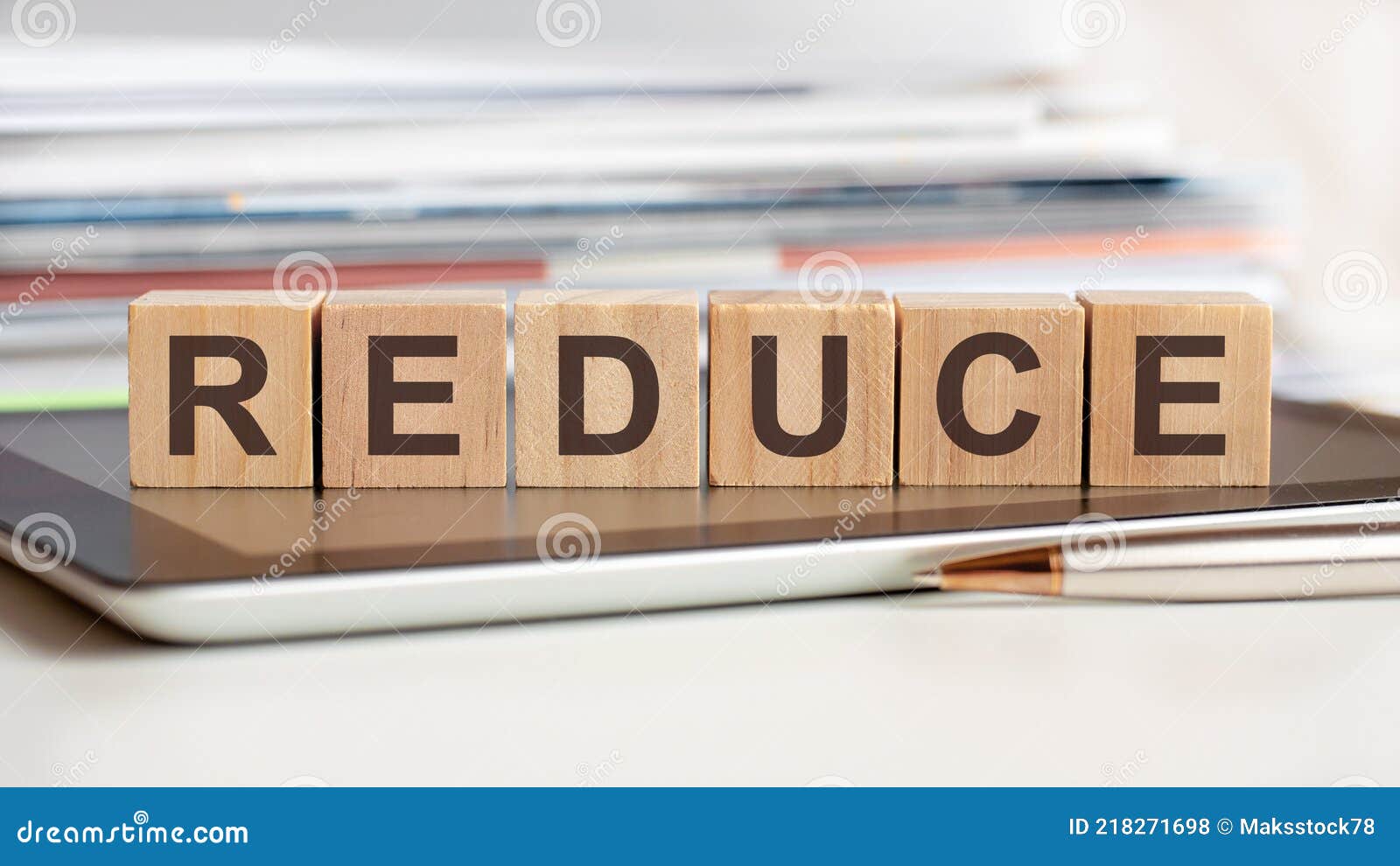 The Word Reduce is Written on Wooden Cubes, Concept Stock Photo - Image ...