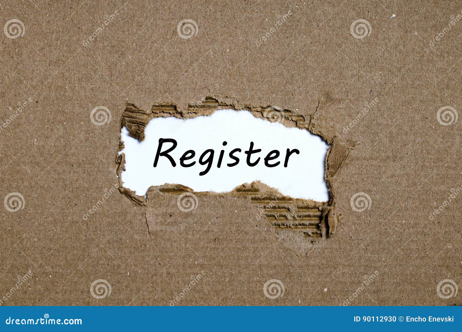 The Word Register Written On Wooden Cubes With A Push Button On Yellow ...