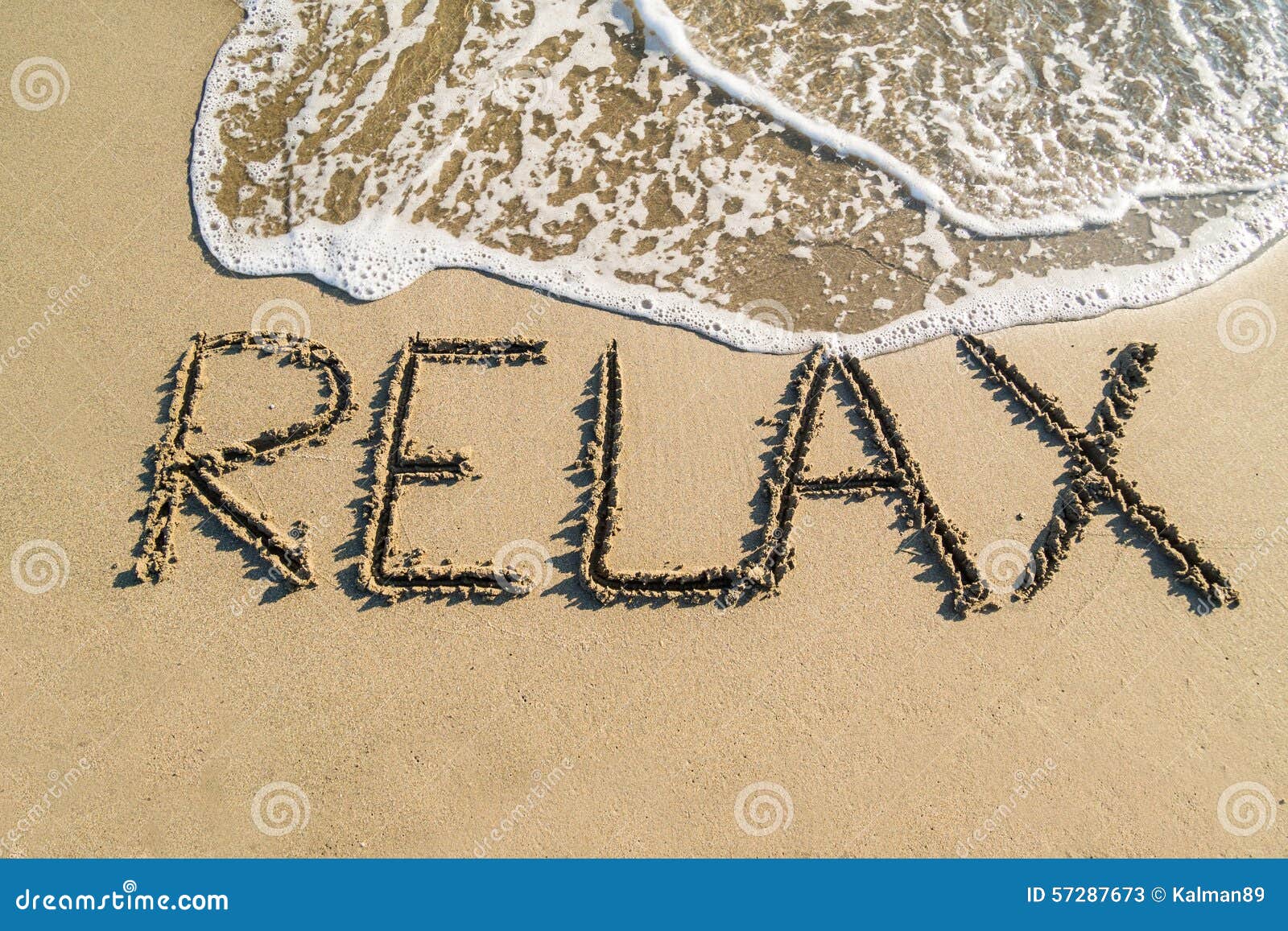 Word relax on beach stock image. Image of draw, travel - 57287673