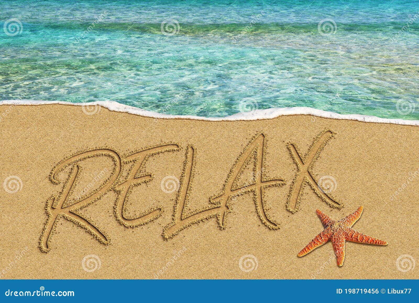 Word Relax Written on the Beach Stock Photo - Image of resort, paradise ...