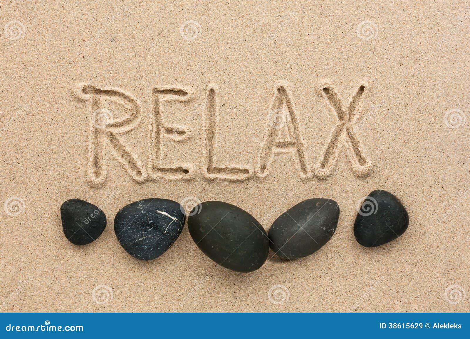 Word Relax Written on the Sand Stock Image - Image of beach, relaxation ...