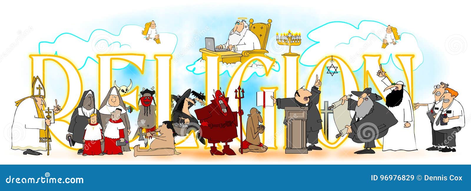 The word Religion stock illustration. Illustration of jewish - 96976829