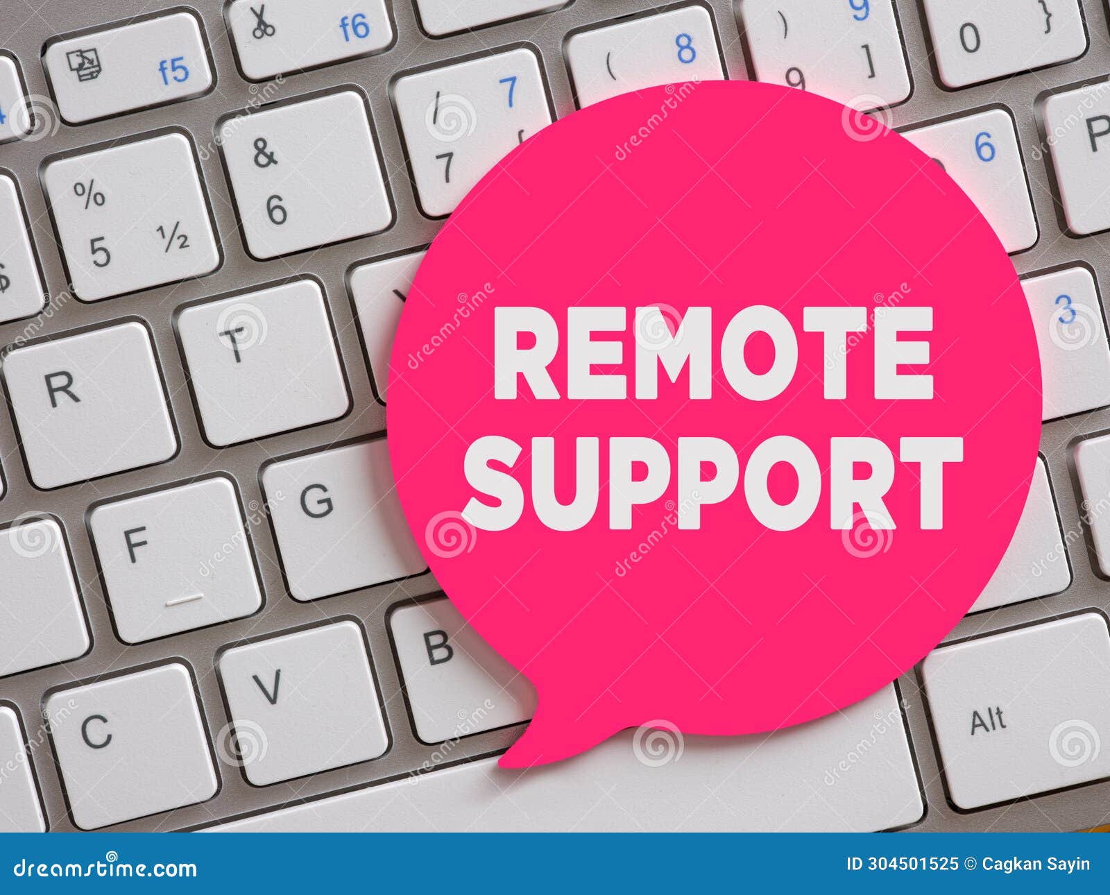 The Word Remote Support on Speech Bubble Over Computer Keyboard Stock ...