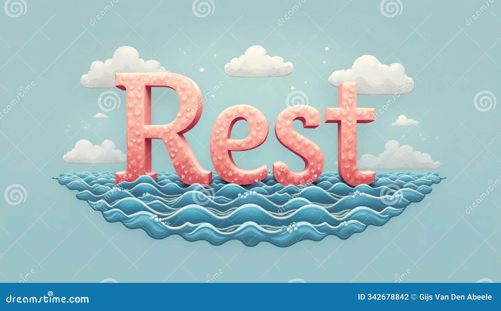 3d Man On Word Rest Stock Illustration | CartoonDealer.com #49658260