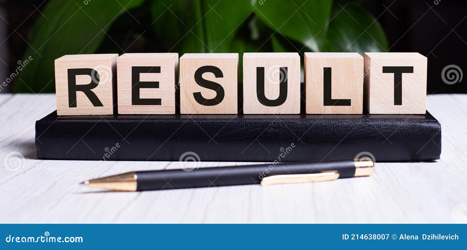 The Word RESULT is Written on the Wooden Cubes of the Diary Near the ...