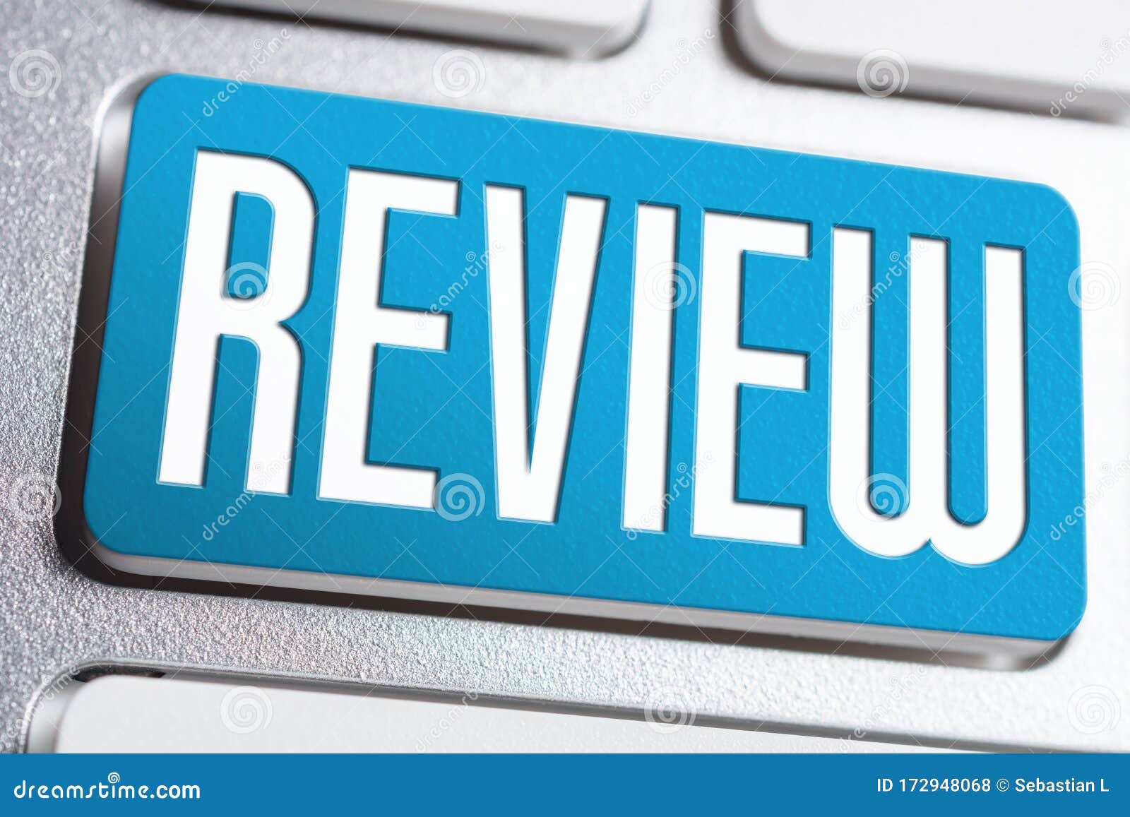 The Word Review on a Blue Keyboard Button Stock Photo - Image of ...