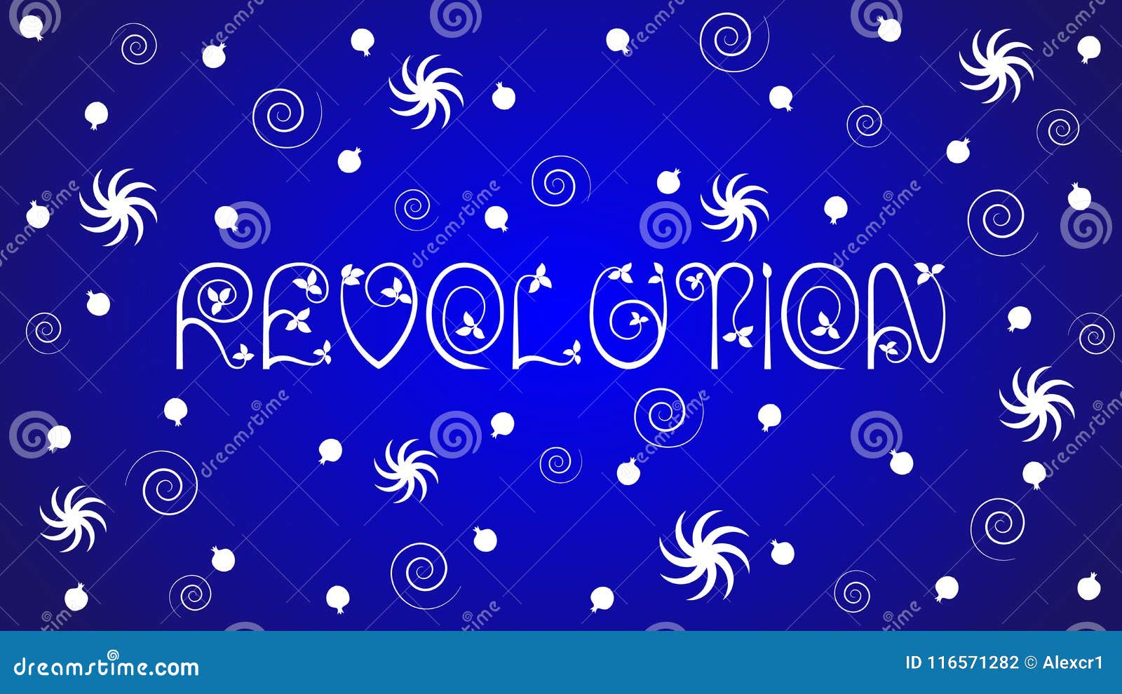 The Word `Revolution` on Blue Background Stock Vector - Illustration of ...