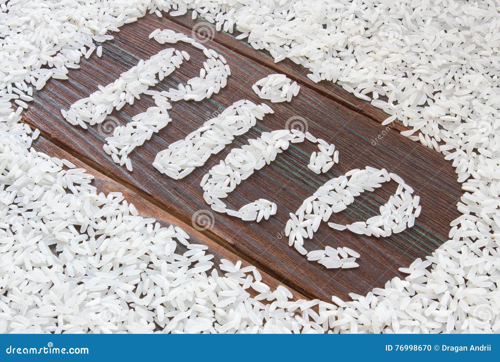 The Word Rice Written Letters of Rice on a Wooden Board Stock Photo ...