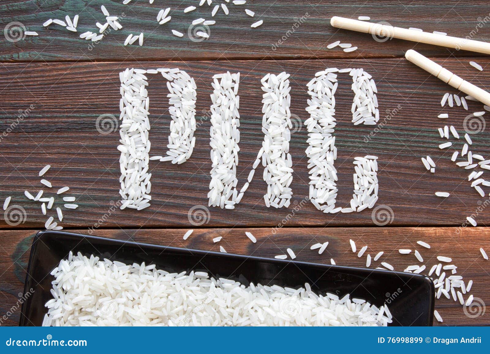 The Word Rice Written Letters of Rice on a Wooden Board Stock Image ...