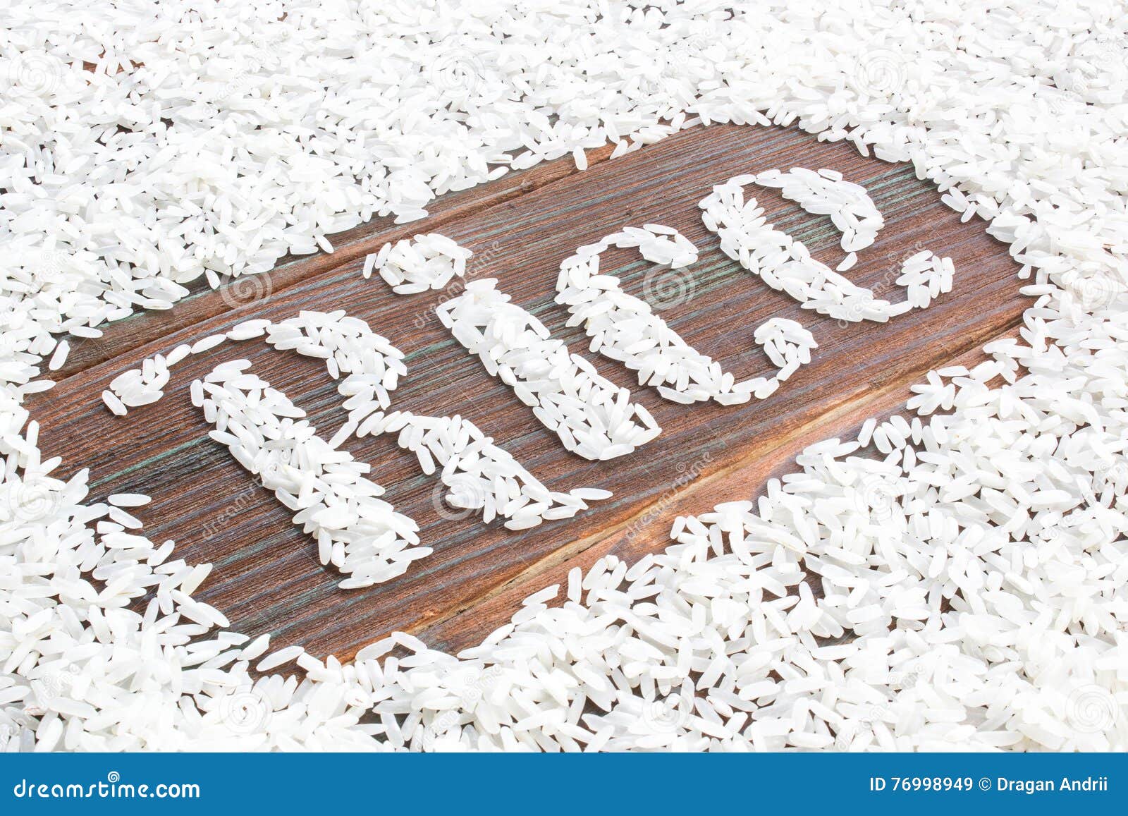 The Word Rice Written Letters of Rice on a Wooden Board Stock Image ...