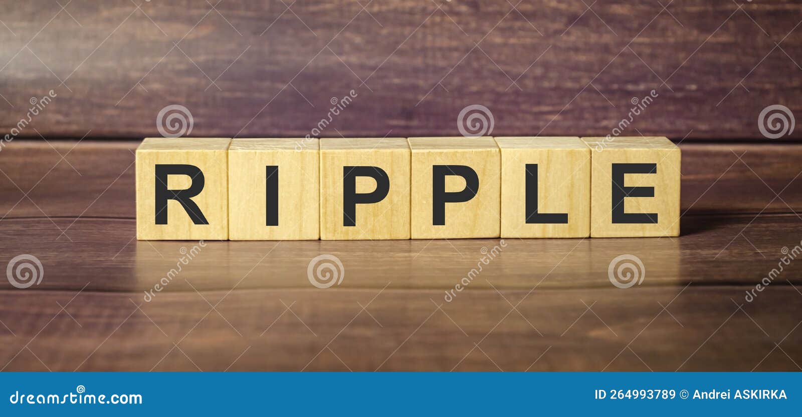 Word RIPPLE Formed by Alphabet Blocks on Brown Background Stock Image ...