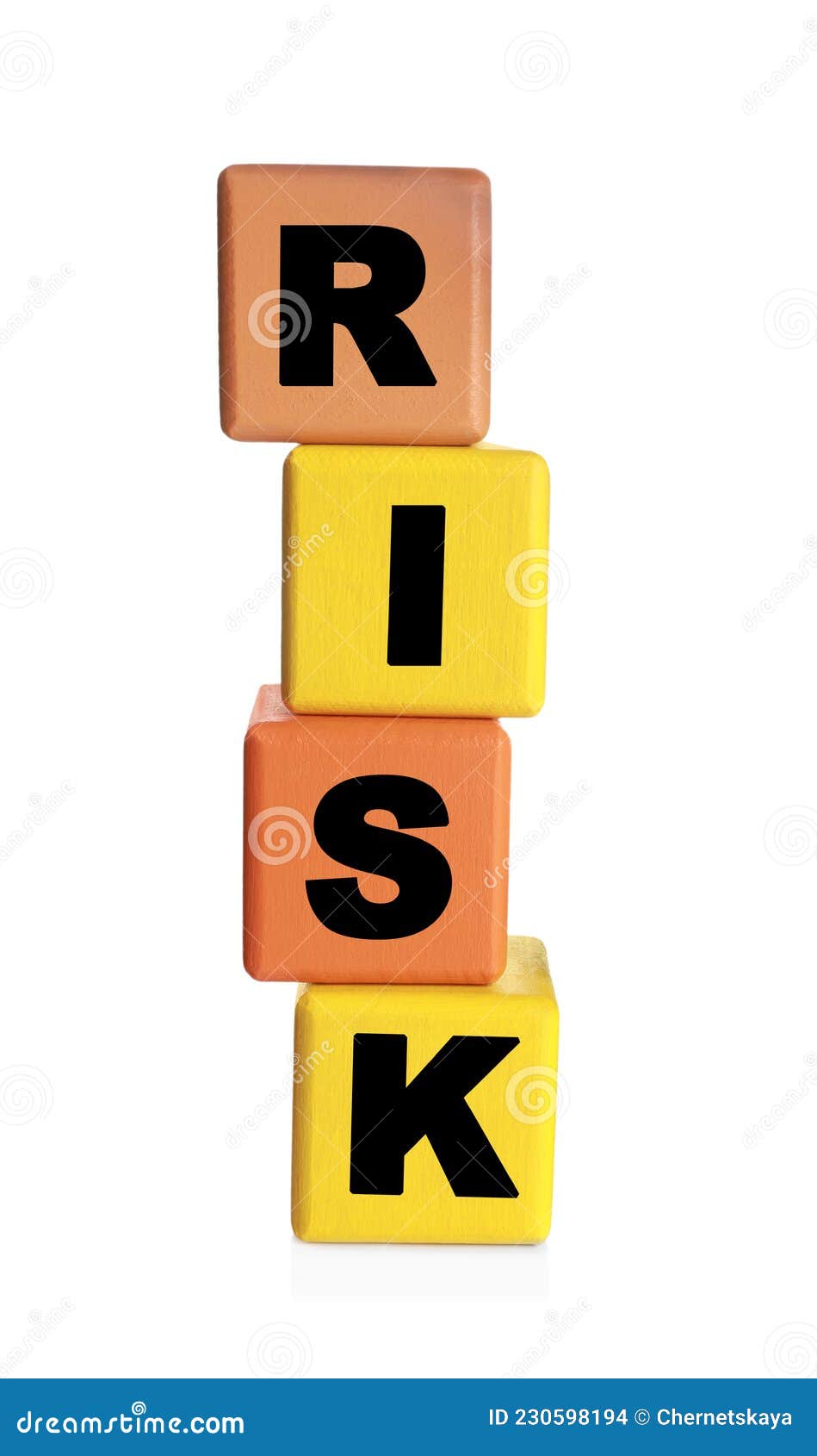 Word Risk Made of Colorful Cubes on White Background Stock Photo ...
