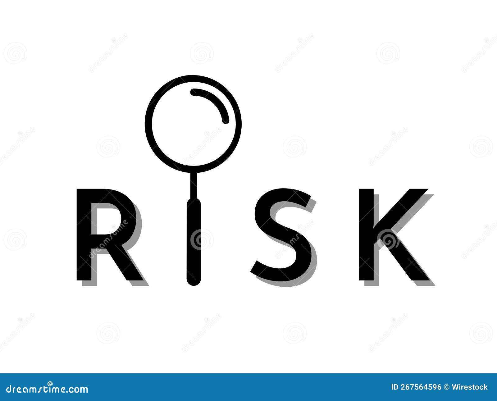 Word Risk with a Magnifying Glass. Stock Illustration - Illustration of ...