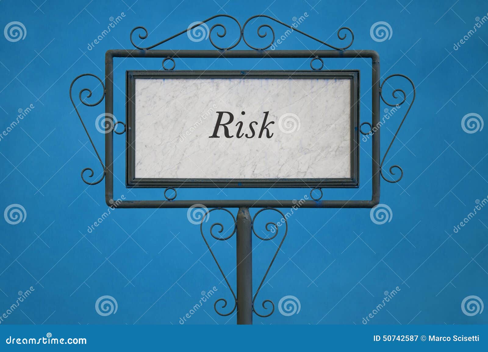 The Word Risk on a Signboard Stock Image - Image of banner ...