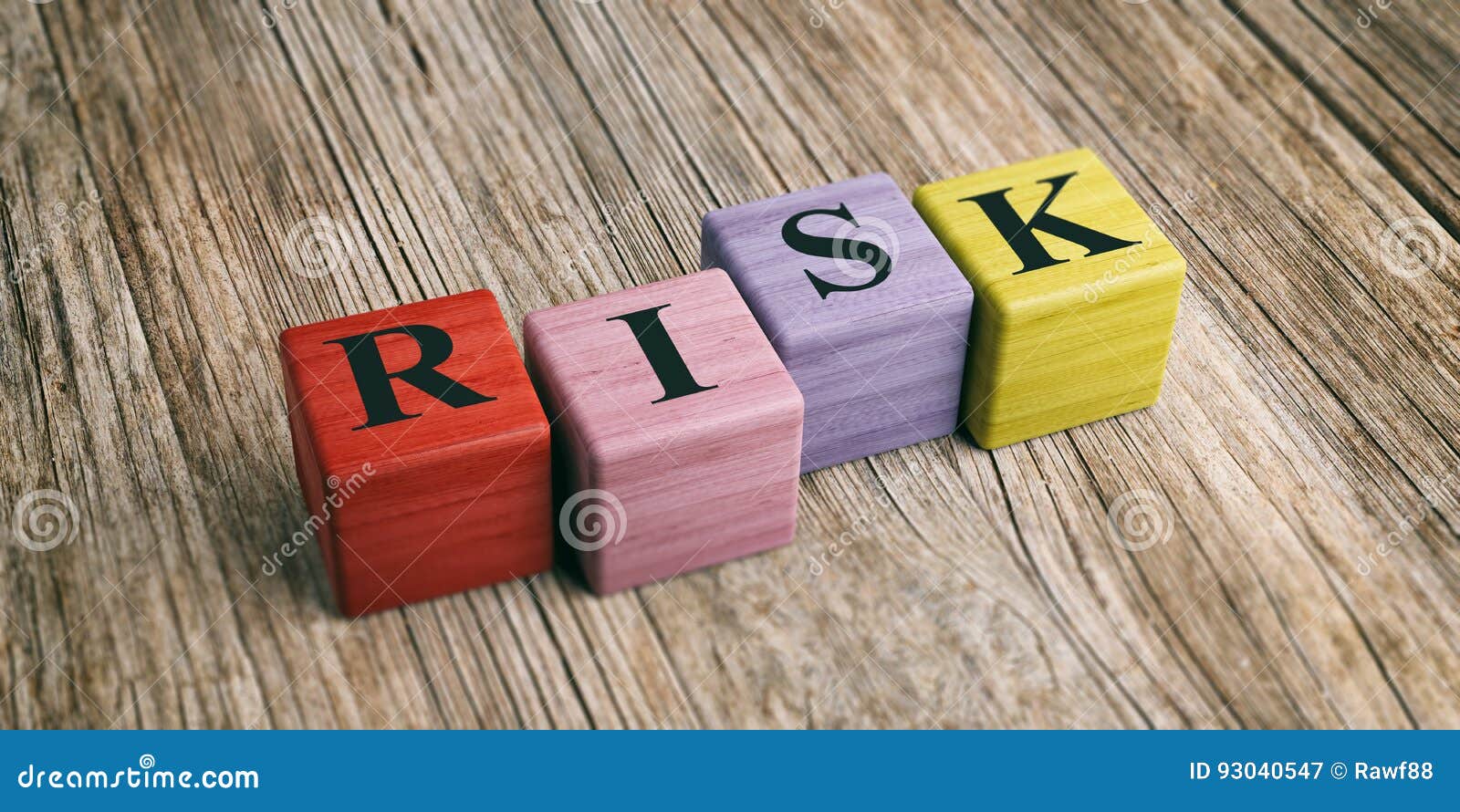 Word Risk on Wooden Blocks. 3d Illustration Stock Illustration ...