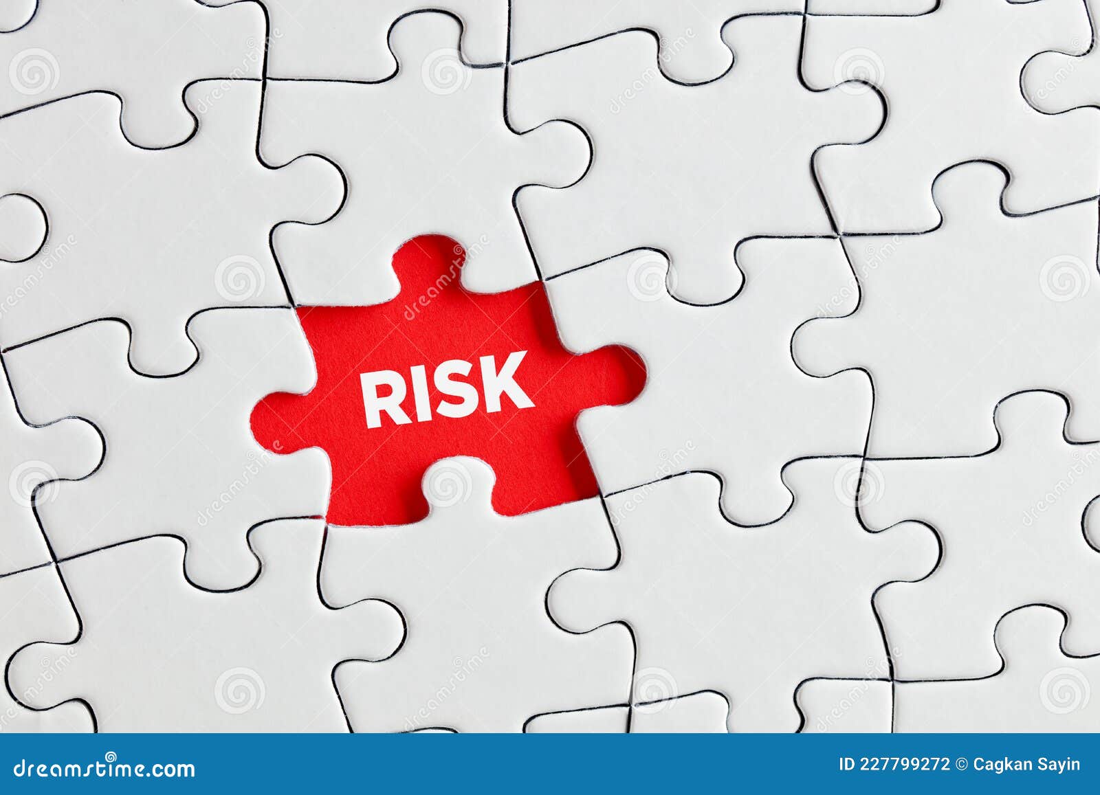 The Word Risk Written on Red Missing Puzzle Piece. To Discover or ...