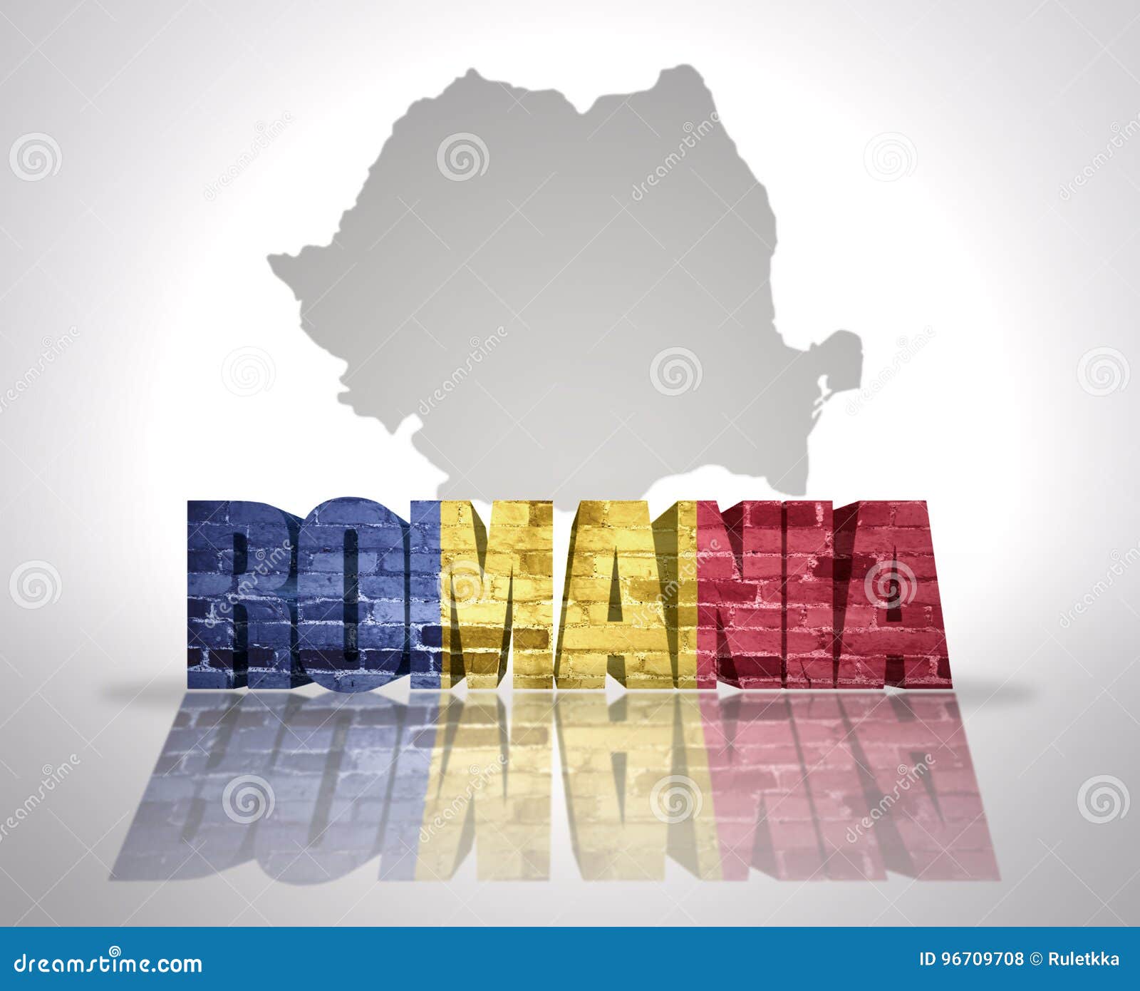 Word Romania on a Map Background Stock Illustration - Illustration of ...