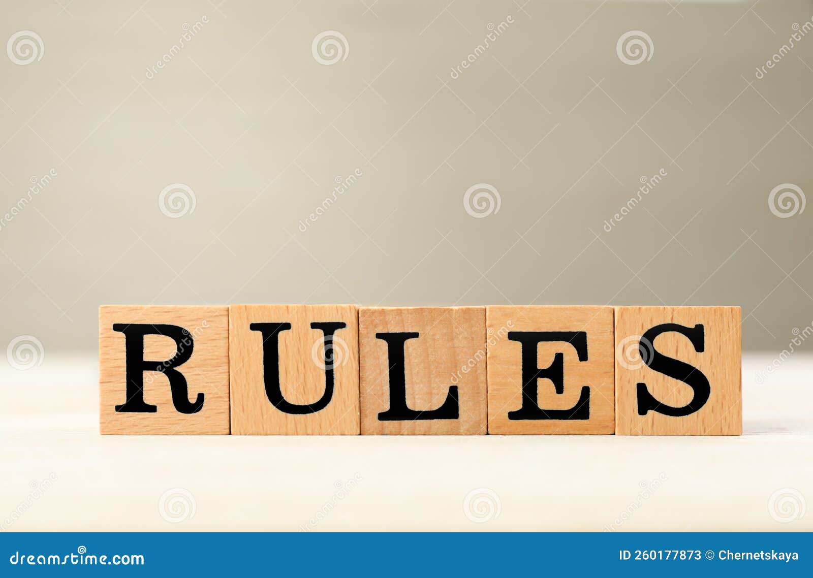 Word Rules Made of Cubes with Letters on Light Wooden Table Stock Image ...