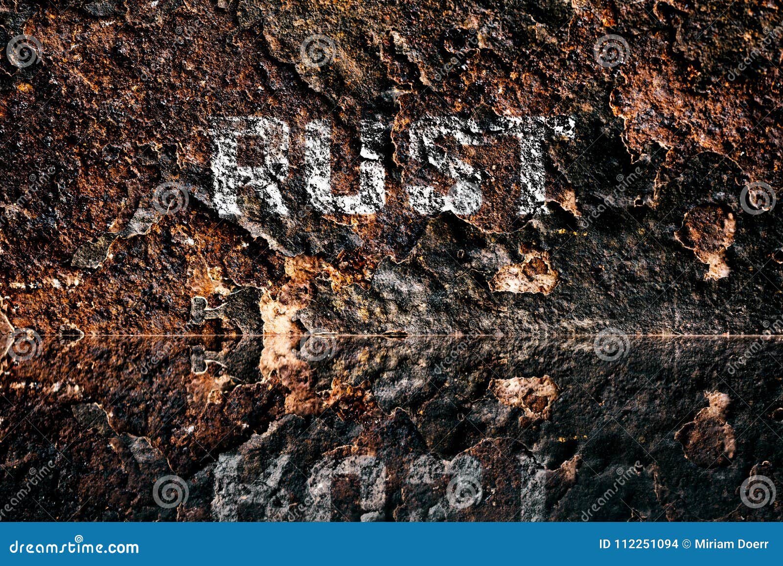 Word Rust on Rusty Background with Reflections Stock Photo - Image of ...