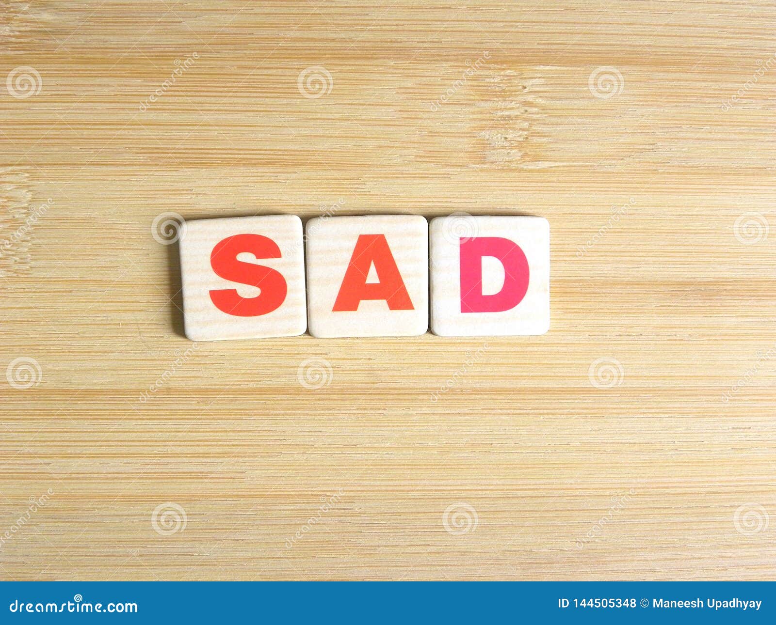 Word Sad on Wood Background Stock Photo - Image of angry, design: 144505348