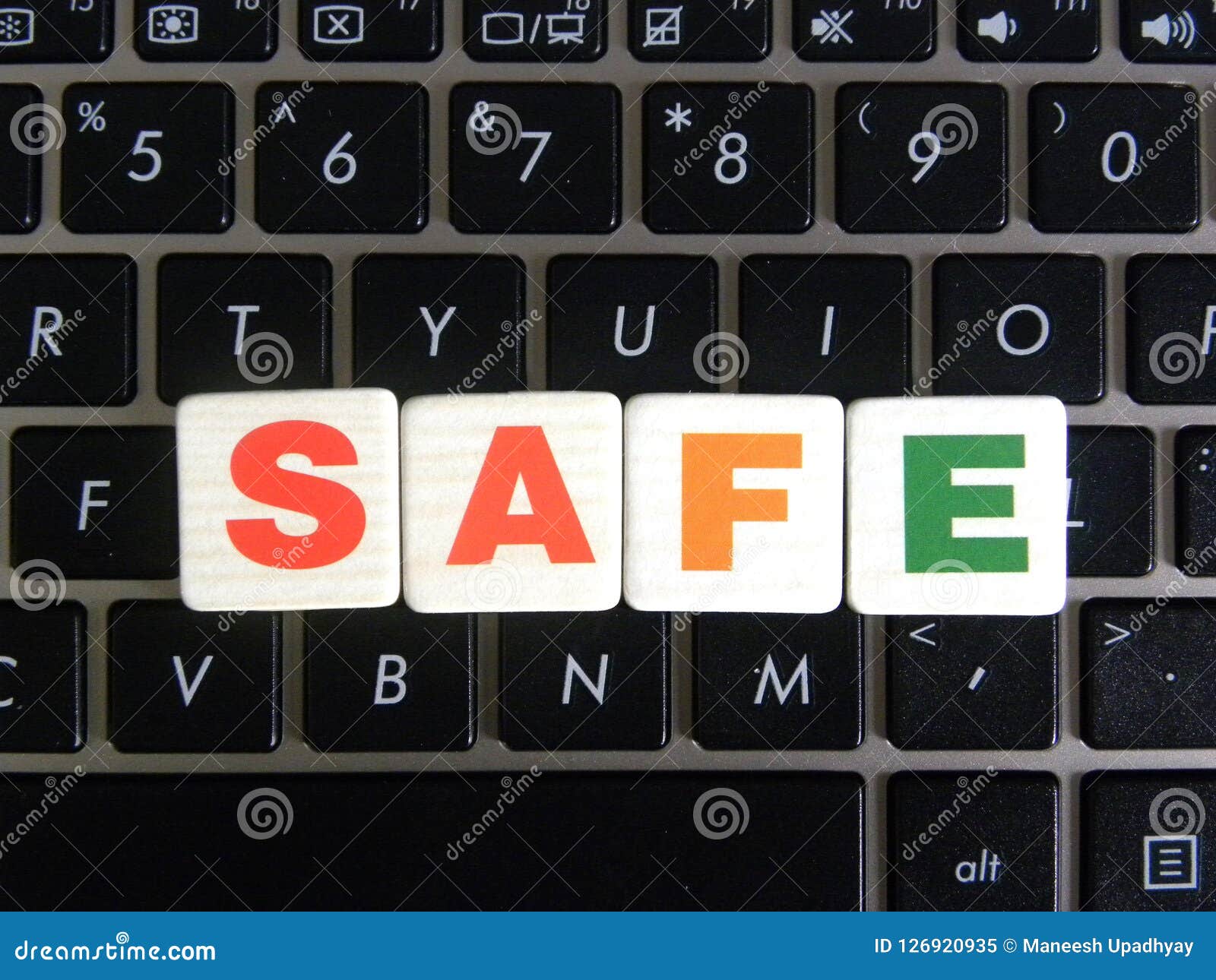 Word Safe on Keyboard Background Stock Image - Image of idea ...