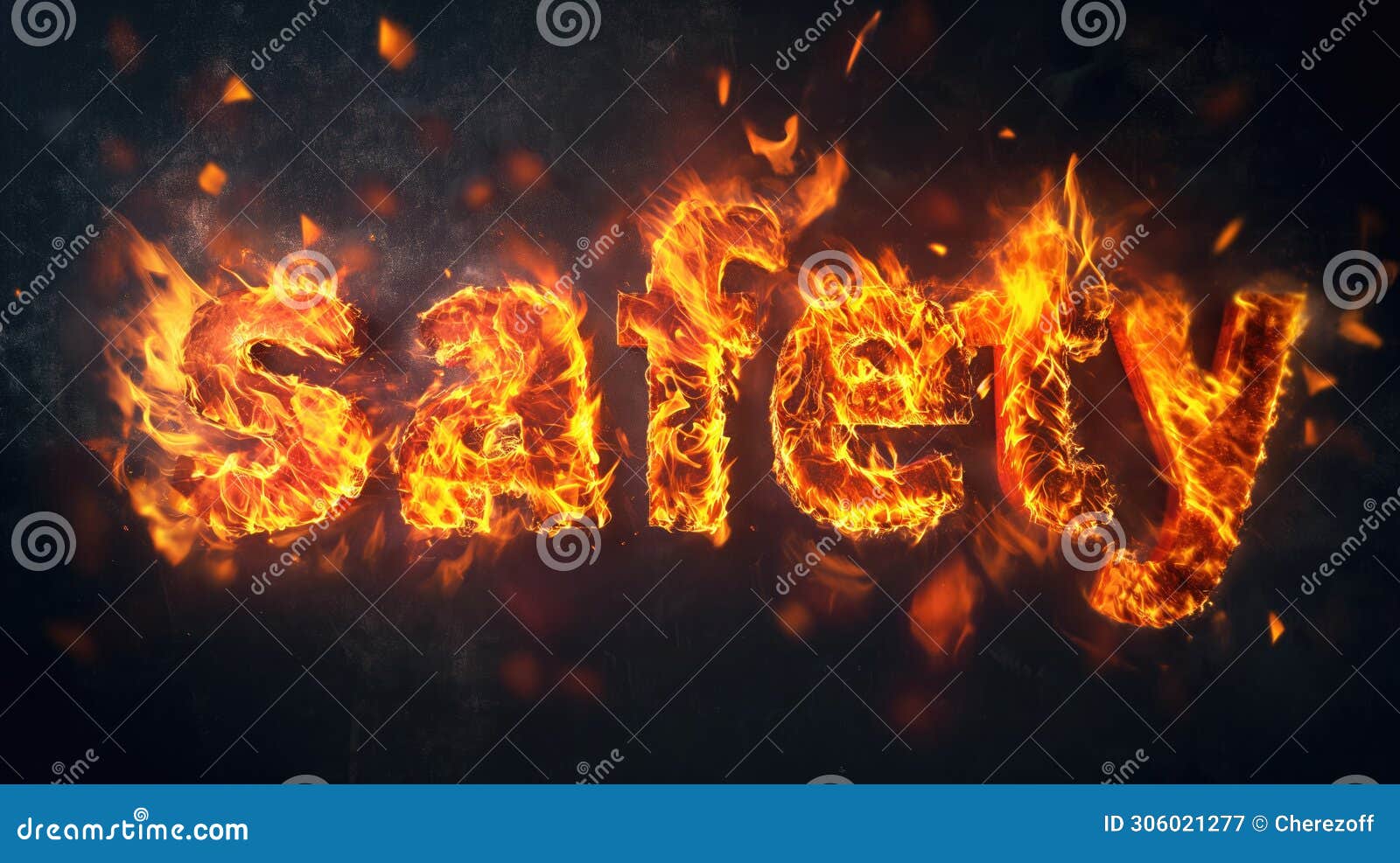 The Word Safety on Fire stock image. Image of work, workplace - 306021277