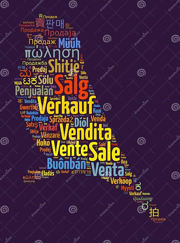 Word Sale in Different Languages Stock Illustration - Illustration of ...