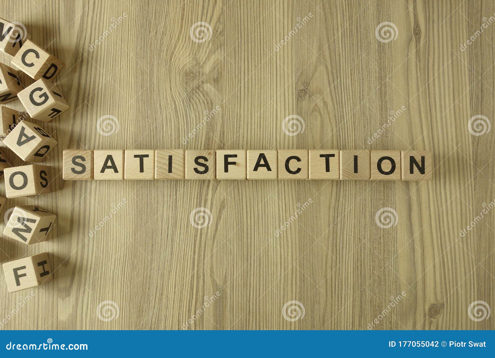 Word Satisfaction from Wooden Blocks Stock Photo - Image of appeasement ...