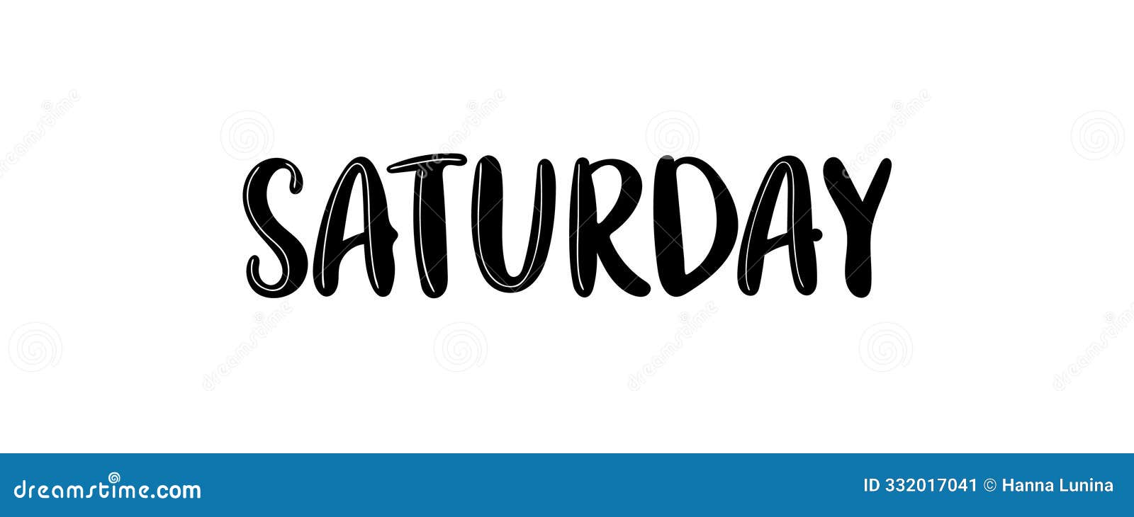 The Word Saturday in One Line. Calligraphic Text. Vector Illustration ...