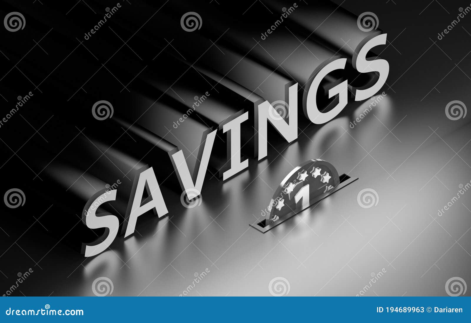 Word Savings with Silver Coin Falling into Savings Account Stock ...